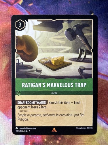 Ratigans Marvelous Trap 102/204 Lorcana Rise of the Floodborn RARE Non ...