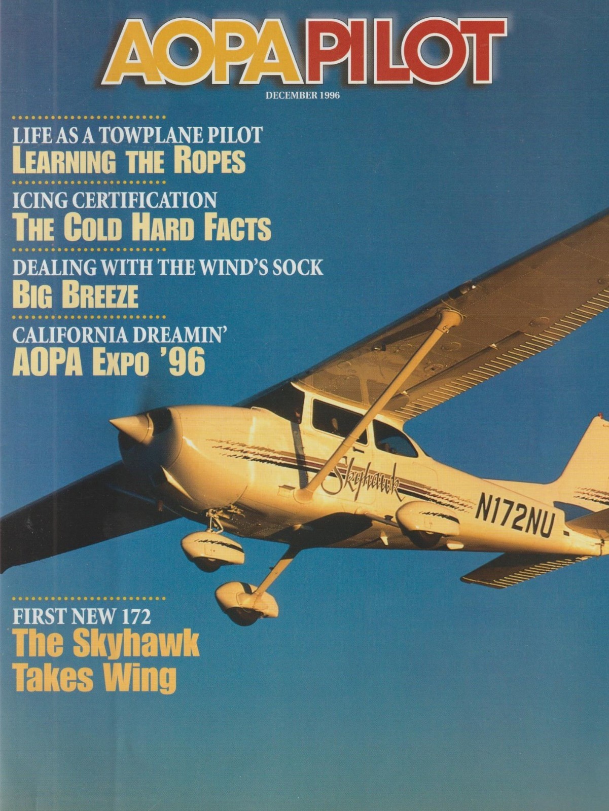 AOPA Pilot (Dec 1996) Towplane Pilot, Icing, New Cessna 172, Trimble ...