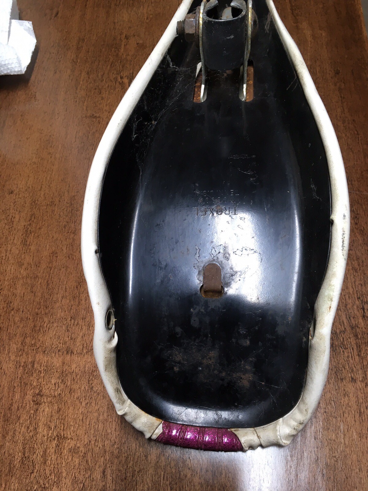 Vintage Troxel Banana Seat Burgandy Or Purple and White Made In USA ...