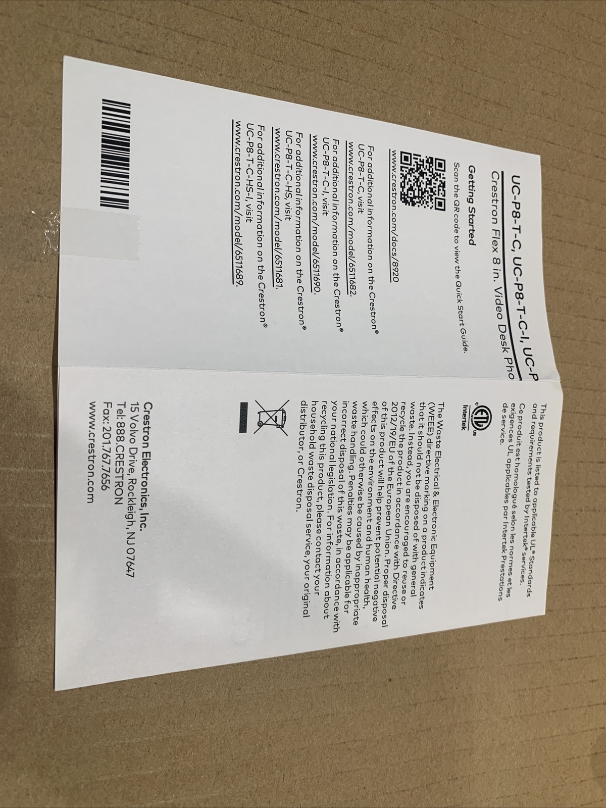 Crestron IP UC-P8-T-C-HS-I Phones | eBay