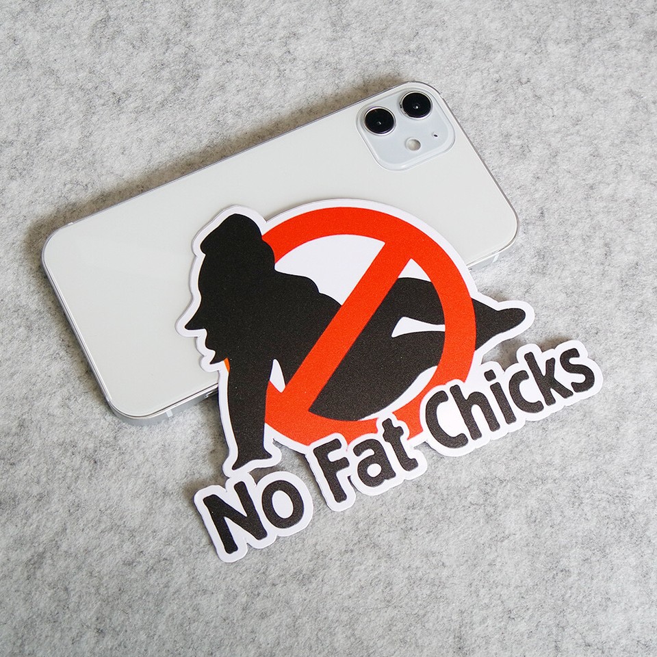 Funny No Fat Chicks Vinyl Sticker Decal Home Car Door Van Truck Windows
