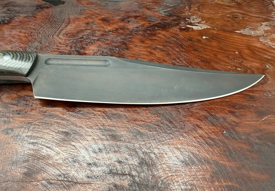 Tendick BRT Bladeworks Skookum Bowie, 9" 3V Blade, Black Micarta, Leather Sheath | eBay