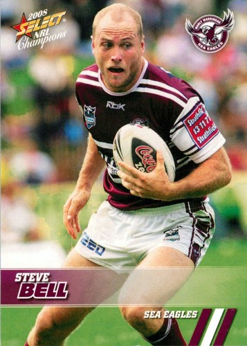 Nouveau 2008 MANLY SEA EAGLES NRL Premiers Card STEVE BELL Centenaire ...