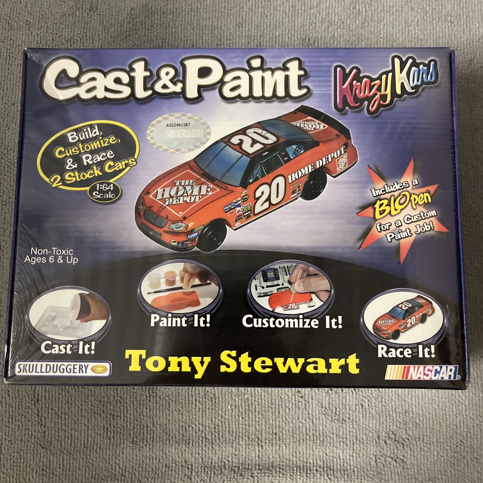 Cast & Paint Krazy Kars Nascar Tony Stewart Car Kit 1:64 Scale Ages 6 ...