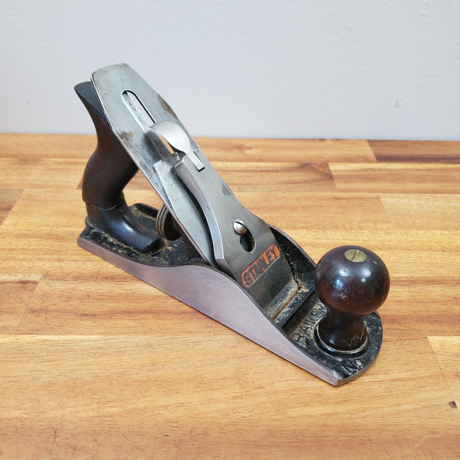 Vtg Stanley Bailey No. 4 Smooth Bottom Wood Plane Tool - BROKEN HANDLE ...