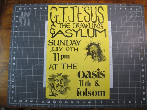vtg punk psych death poster - GT Jesus Crawling Asylum at Oasis 11x17 ...