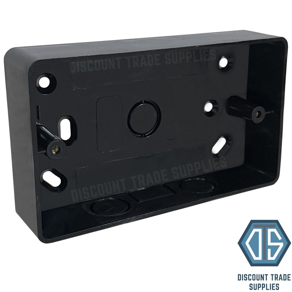 Single & Double Black Round Edge Surface Pattress Back Box 32mm Deep ...