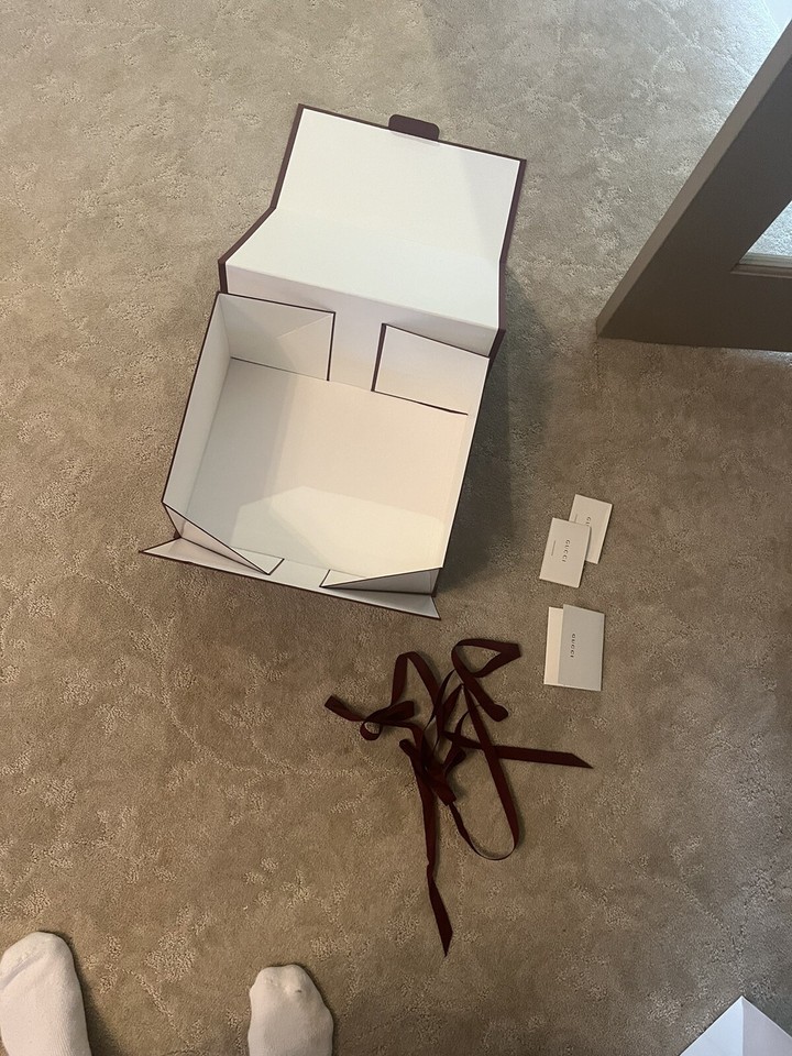 GUCCI Authentic Empty Gift Box - Maroon 16” x 12” x 2” & Ribbon #2 | eBay