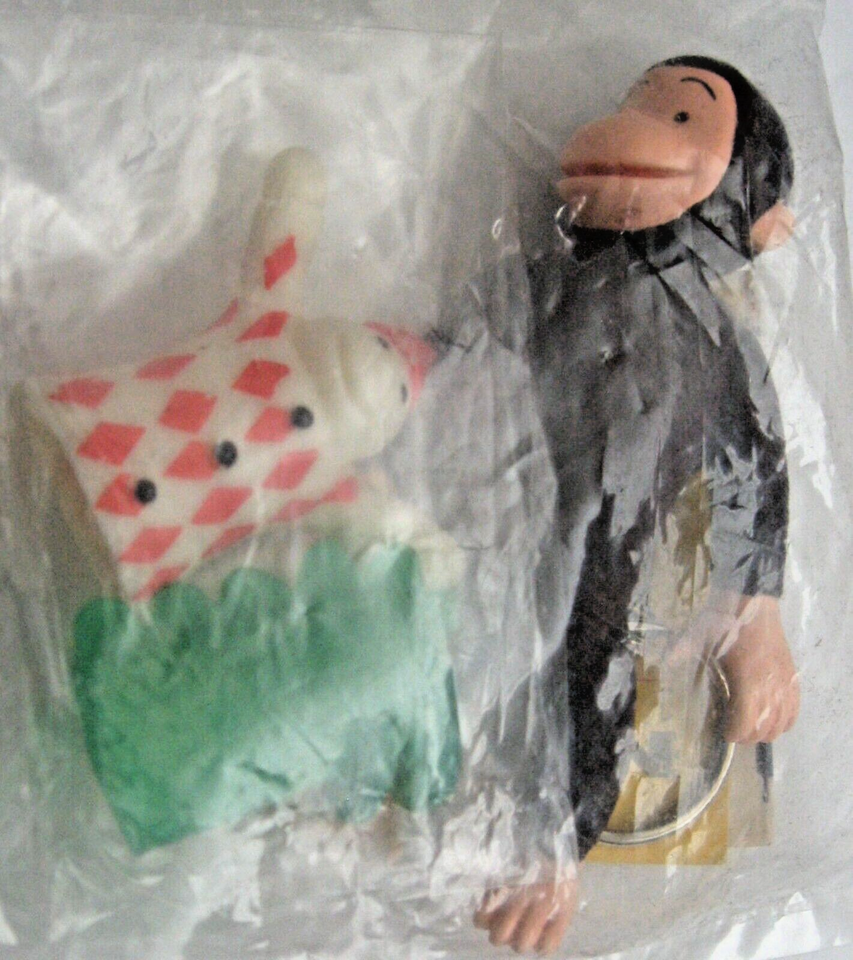 Curious George Keychain 1998 Basic Fun 493-0 Monkey & 2 Hand Puppets ...