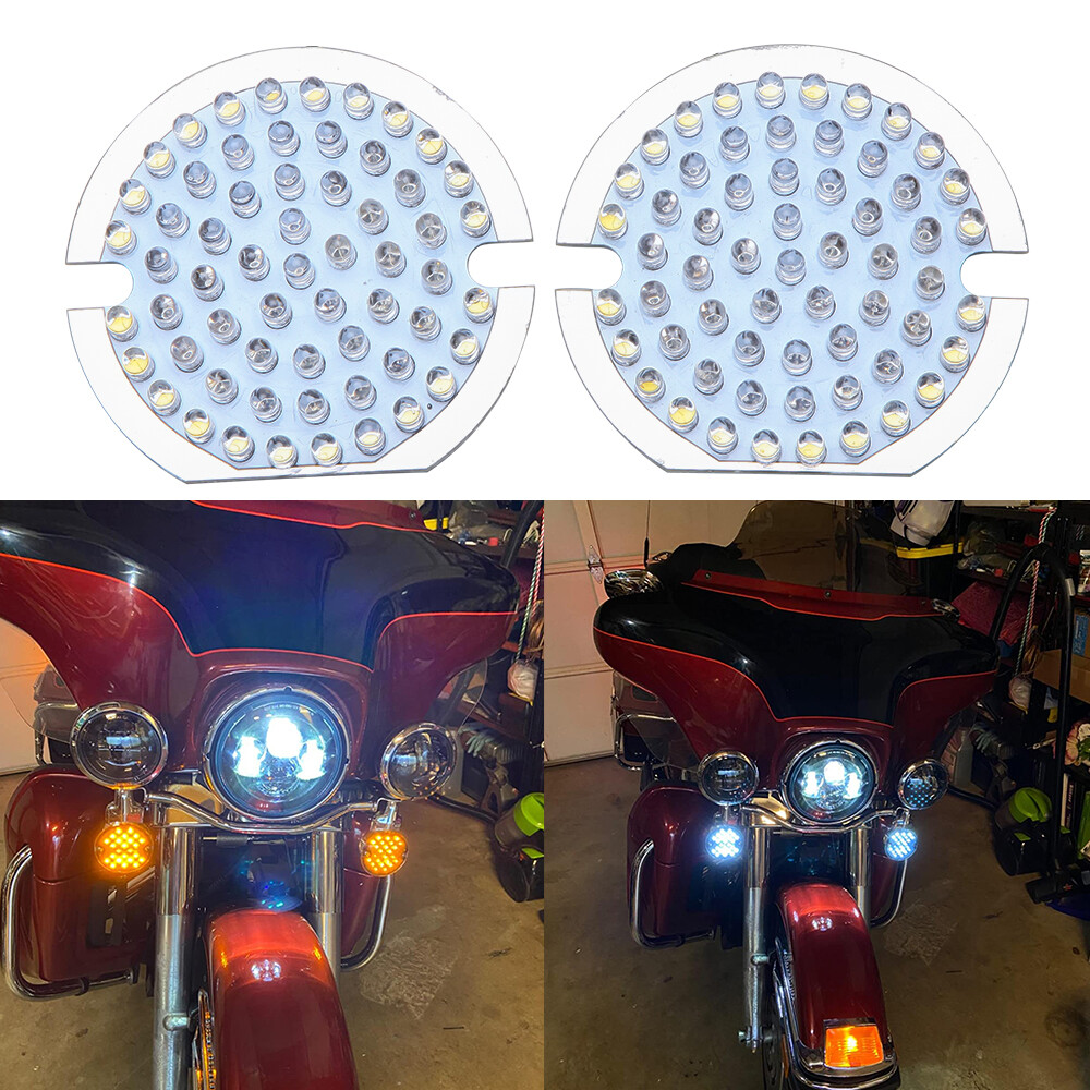 3-1/4" Front LED Turn Signals Flat Style 1157 For Harley Davidson ...