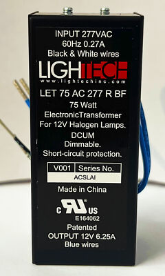 GE LighTech 66955 LET-75-AC-277-R-BF, Halogen Transformer 75 watt ...