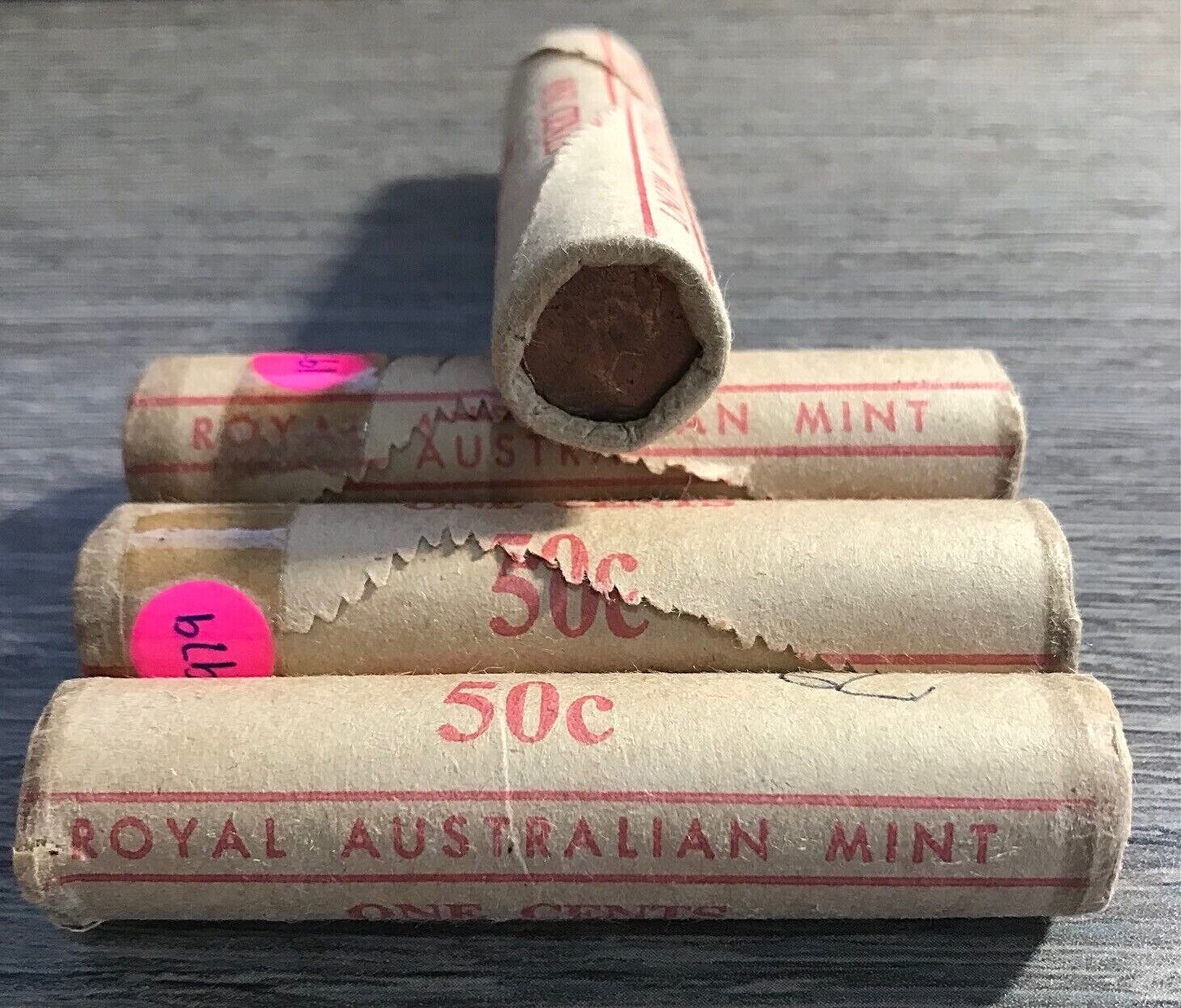 1979 Australia Uncirculated One Cent 1c Royal Australia Mint Roll of 50 ...