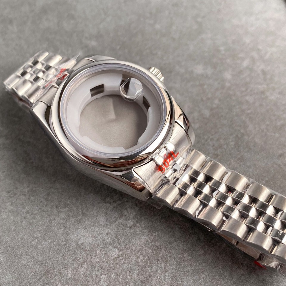 New 31mm 10ATM Silver Sapphire Crystal Ladies' Watch Case For NH05 NH06 ...