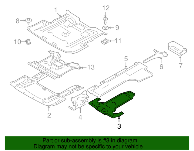 BMW OEM 10-14 750li xDrive Splash Shields-underbody Shield 51757185027 ...