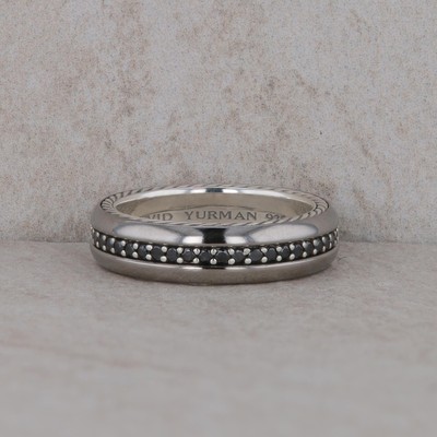 David Yurman Grey Titanium & Silver 6mm Black Diamond Rope Band ...