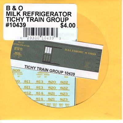 HO Scale Tichy Train 10439 B&O Baltimore & Ohio Milk Refrigerator Decal ...