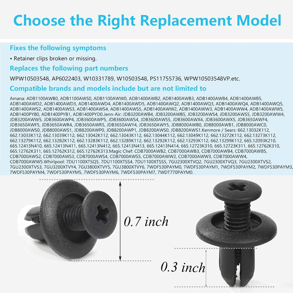 20 Pcs Dishwasher Access Panel Retainer Clip, Kick Plate Trim Retainer ...