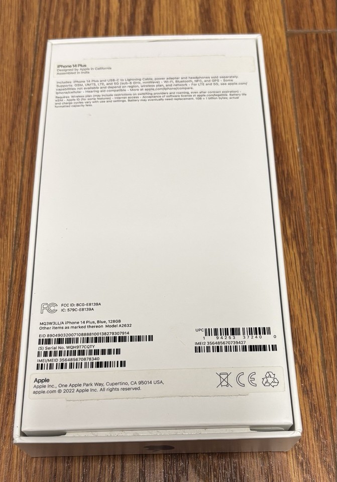 Apple iPhone 14 Plus Midnight Box Only No Accessories | eBay