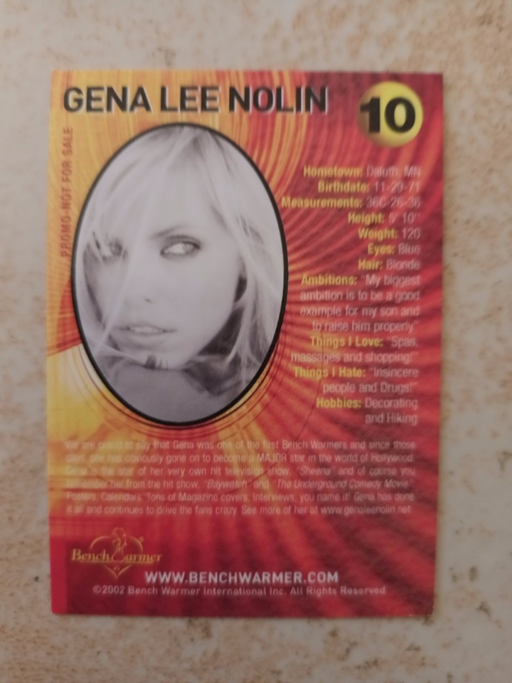 Bench Warmer Promo Trading Card Gena Lee Nolin 2002 | eBay