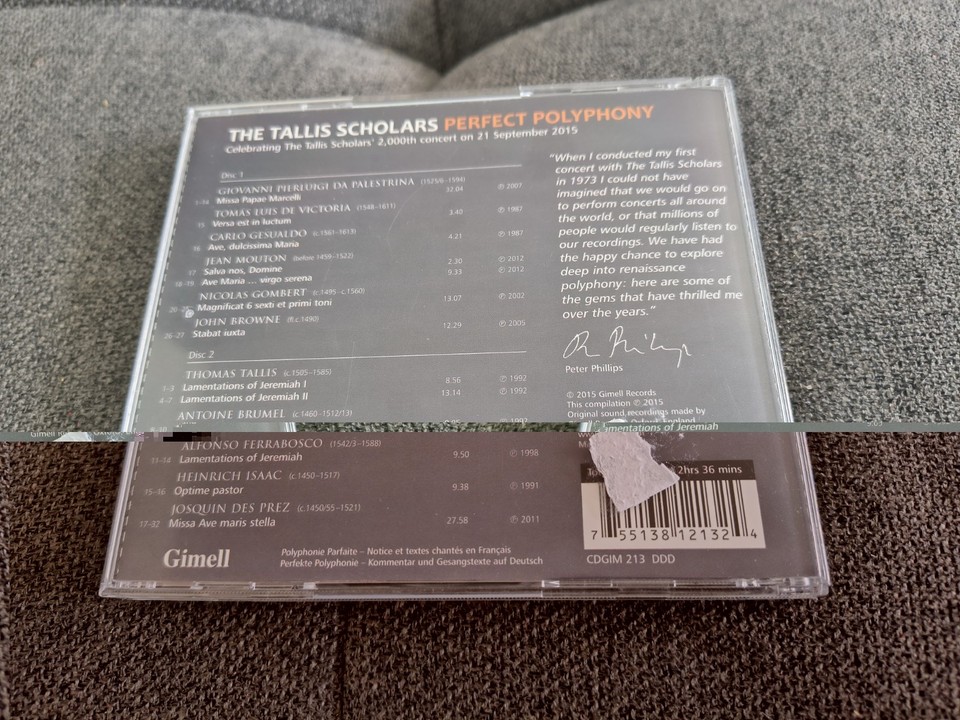 The Tallis Scholars Perfect Polyphony Peter Philipps Renaissance 2 CD ...