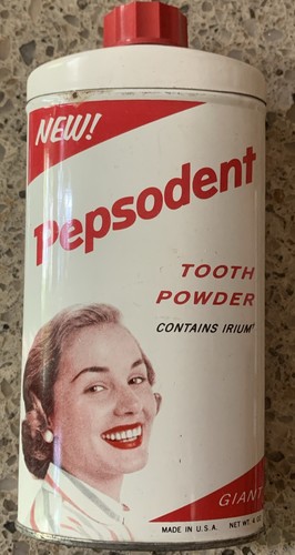Vintage MCM Pepsodent Ammoniated Tooth Powder w/ 1/2 contents-Lever ...