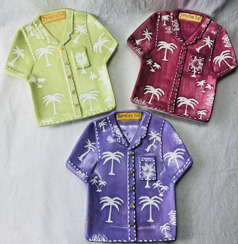 Jamaica Joe - Aloha Hawaiian Beach Shirt Shape Snack & Dessert Plates ...