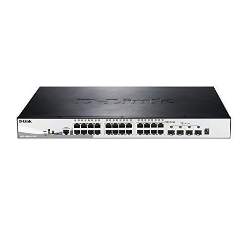 D-LINK SYSTEMS DGS-1510-28XMP SMART PRO GIGABIT SWITCH. 24 PORT POE ...