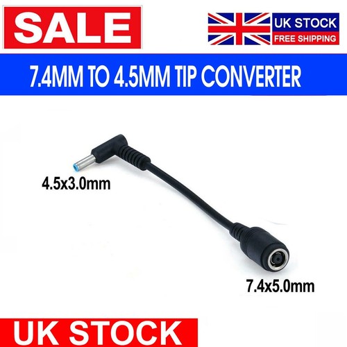 HP Dell Charger TIP Converter Blue 7.4mm To 4.5mm DC Power Adapter ...