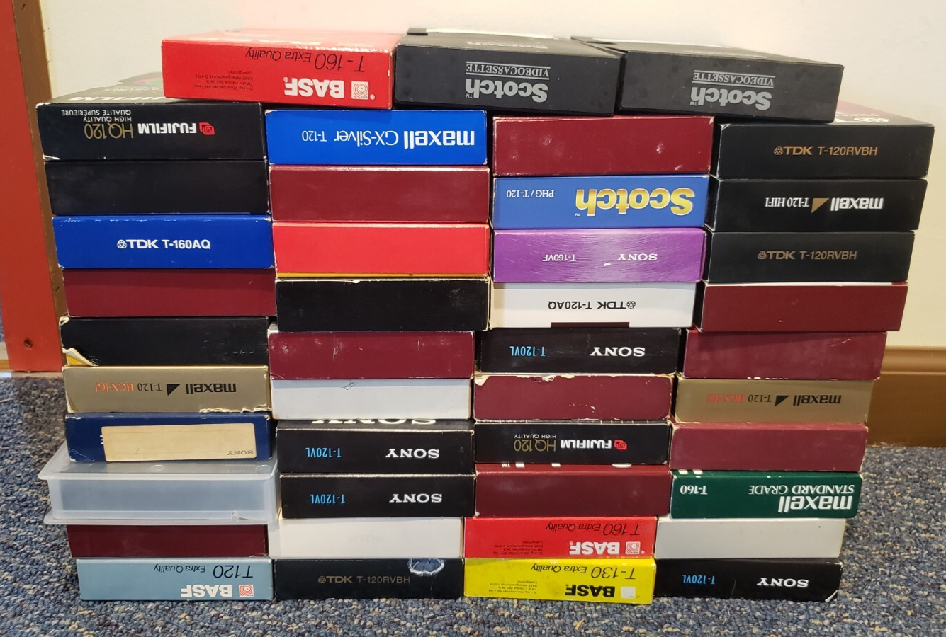 Lot Of 43 Blank VHS Tapes Scotch TDK Basf Sony Maxwell FujiFIlm | eBay