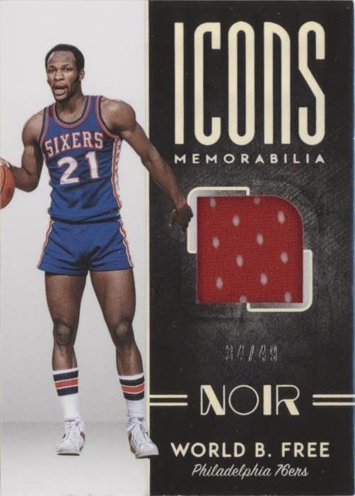 2018-19 Panini Noir - Icons Memorabilia World B. Free #IM-WBF /49 (MEM ...