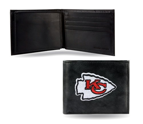 Kansas City Chiefs Officially Licensed NFL Bifold Leather Wallet - Gift ...