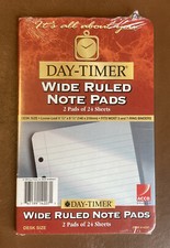 Day-Timer Lined Note Pages 2 Pads of 24 Sheets 5 1/2' X 8 1/2" for sale ...