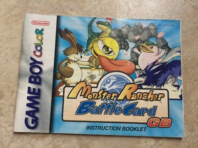 Monster Rancher Battle Card GB Manual Nintendo Gameboy Color GBC Game ...