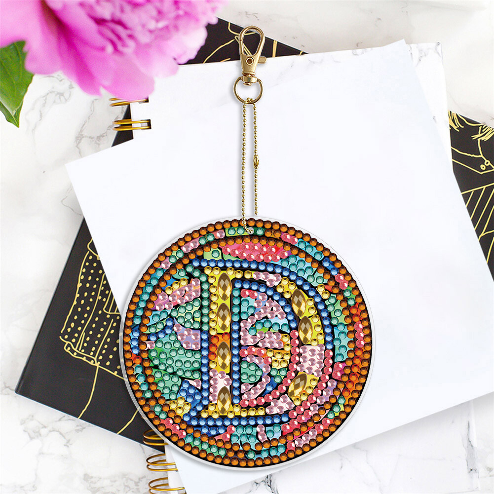 Double Sided Diamond Art Keyring A-Z 26 Letters Diamond Painting ...