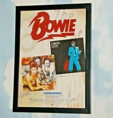 DAVID BOWIE Framed A4 rare 2016 `diamond dogs` original band promo art ...