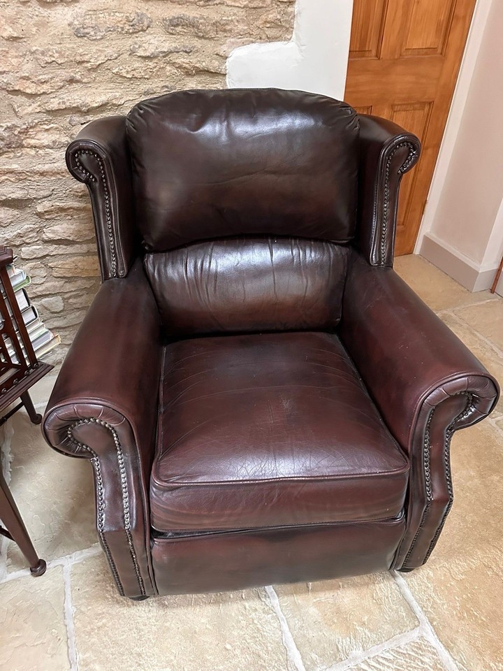 Thomas Lloyd Leather High Back Armchairs - Pair | eBay UK