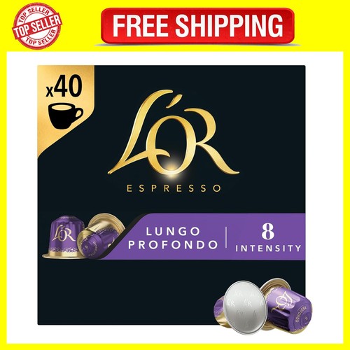 L'OR Espresso Lungo Profondo Coffee Pods x40 Intensity 8 40 count (Pack ...