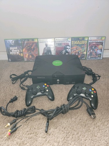 Microsoft Original Xbox Console OG Bundle 2 Controllers+ 6 Games TESTED ...