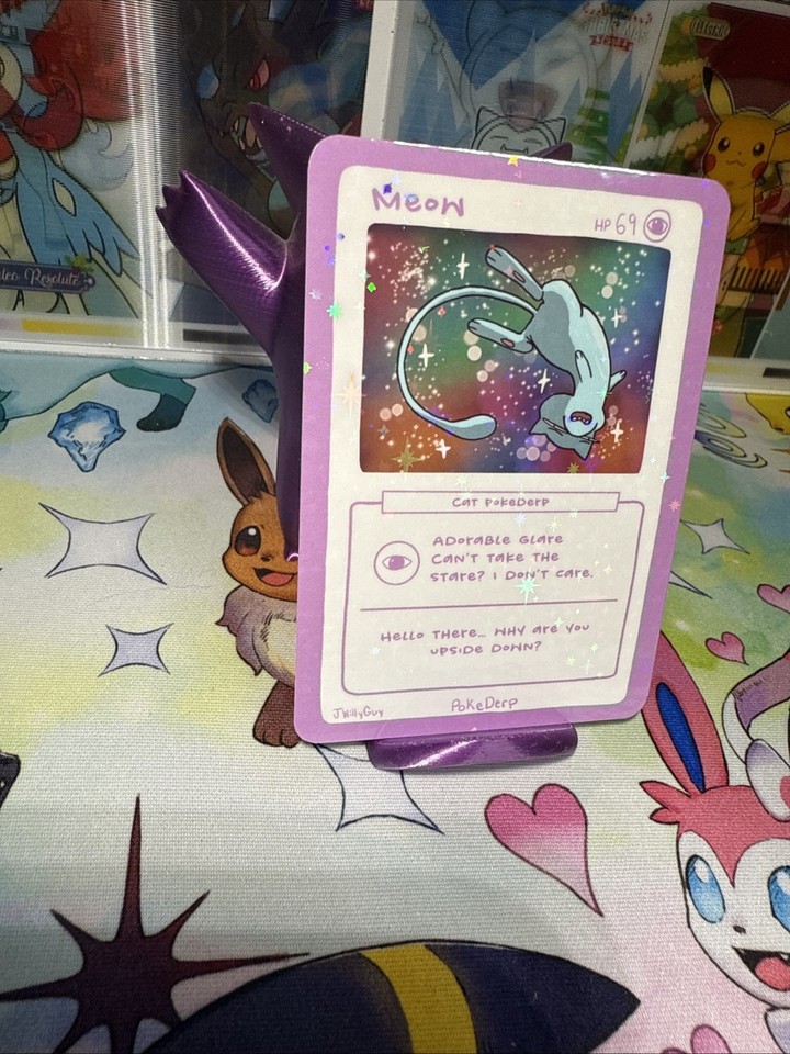 Holo Pokederp Meow (Mew) Star Holo Mew Pokemon NON TCG | eBay