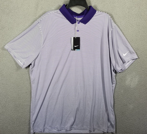 Nike Golf Victory Mini Stripe Polo Shirt Mens XXL Purple 725520 NEW | eBay