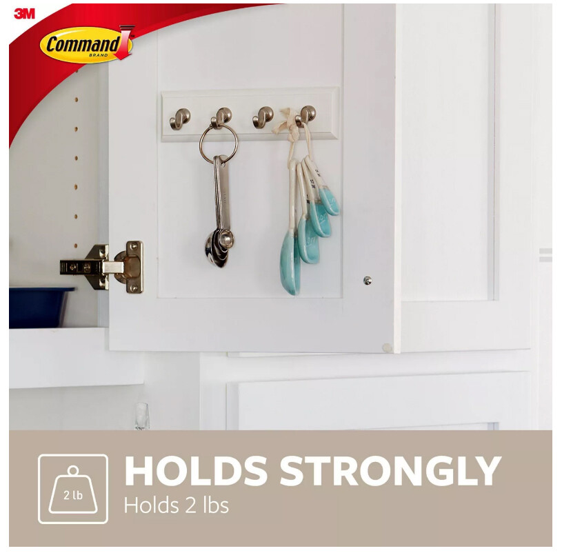 Command Key Rail Quartz (White) Holds Up to 900g (2lb) 1 Rail and 6 ...