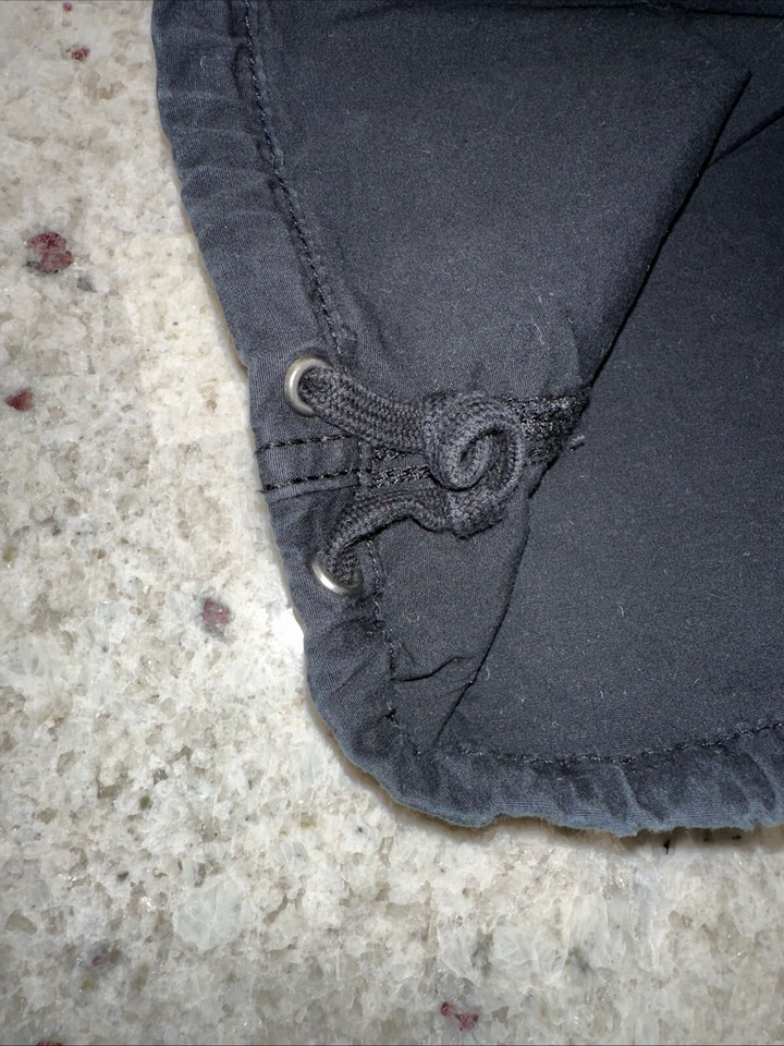 Hollister Ultra High Rise Baggy Pants Sz XS Black Draw String Crinkle ...