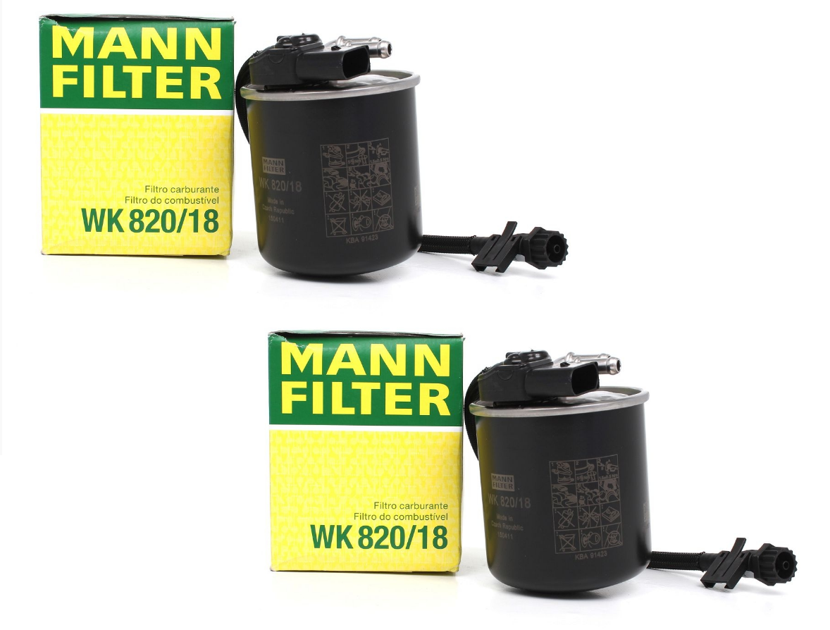 Pair Set of 2 Fuel Filters Mann For Mercedes W204 X204 V212 Sprinter ...