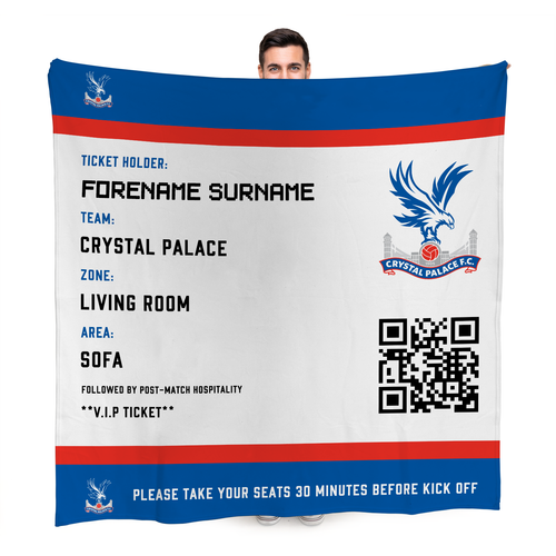 Crystal Palace FC Ticket Personalised Fleece Blanket Officially ...