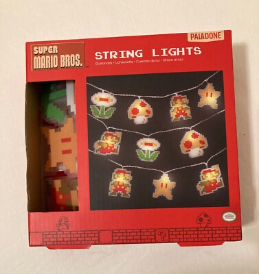 NEW Nintendo Super Mario Bros STRING LIGHTS Battery Operated NES ...