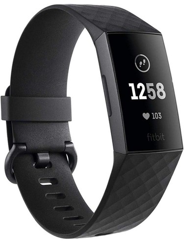Black Fitbit Charge 3 Fitness Activity Tracker Heart Rate Monitor ...