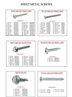 Sheet Metal Screws Zinc Choose Size and Head | eBay