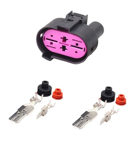 4 Pin Plug Set Male Female Connector Radiator Fan For VAG VW Audi Seat ...