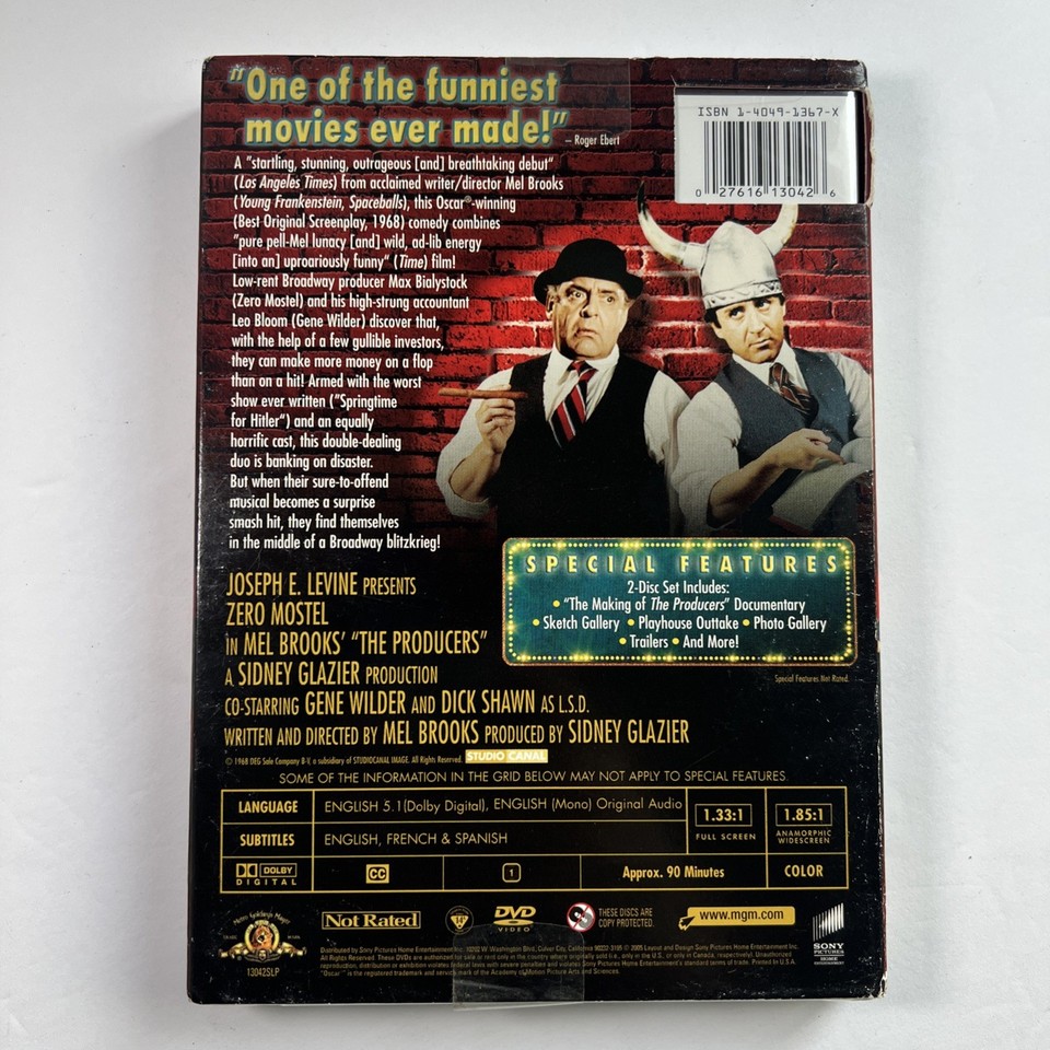 The Producers: Deluxe Edition (DVD) 2-Disc Set New Sealed Gene Wilder ...