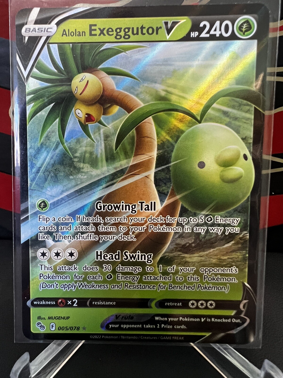 Alolan Exeggutor V 005/078, Pokemon Go, Pokémon TCG, Holo Ultra Rare ...